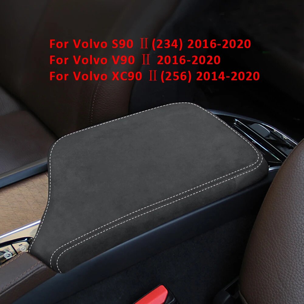 Подлокотник для центральной консоли алькантара, декоративная подушка для Volvo XC60, S60, V60, S90, V90, XC90, 2014, 2015, 2016, 2017, автомобильные аксессуары for XC90 S90 V90