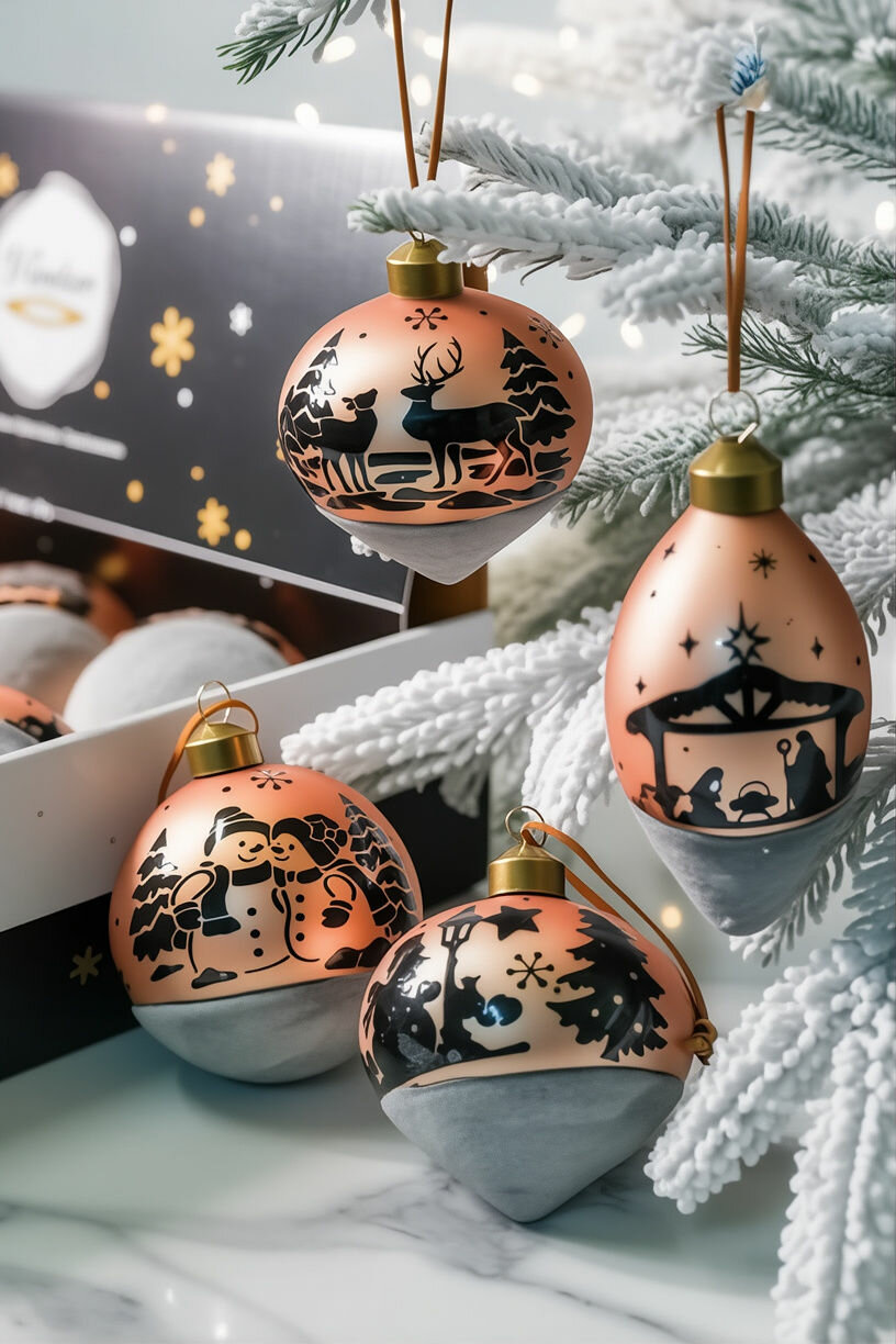 Набор ёлочных шаров и украшений новогодние сказки, стекло, 8/9/13 см, 12 шт, Winter Deco 4060212