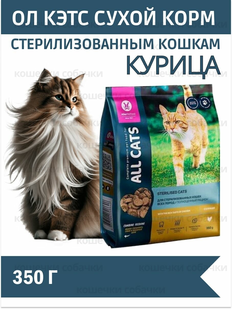 All Cats сухой корм для стерилизованных кошек с Курицей 350г