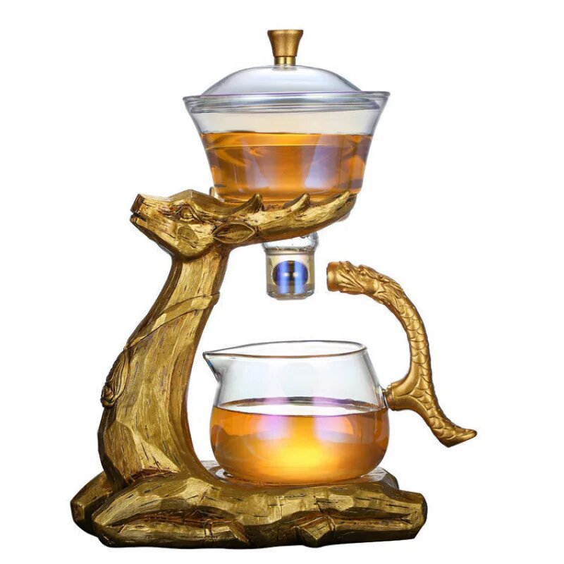 Стеклянный чайный набор "Золотой олень" colorful