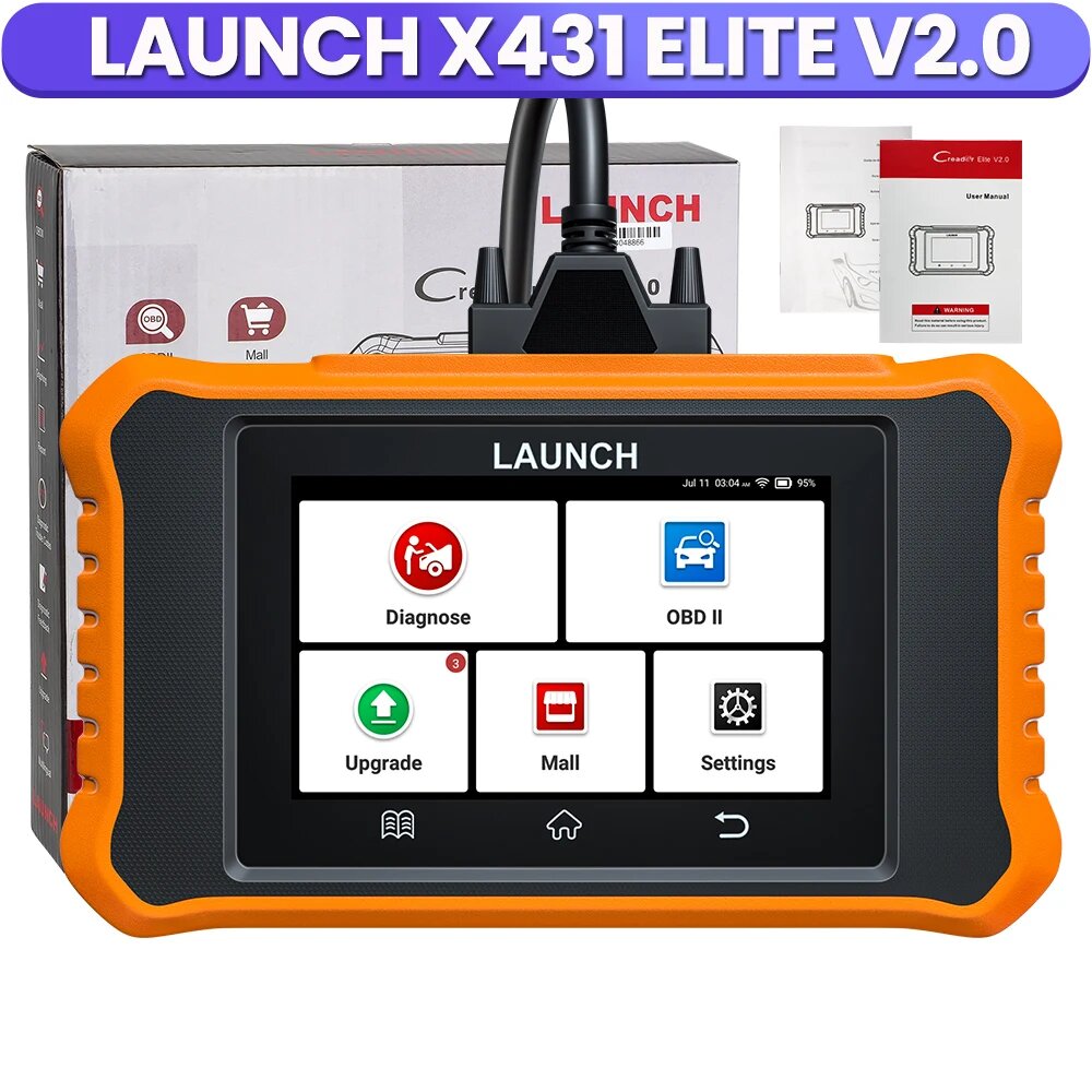 LAUNCH X431 Creader Elite V2.0 2025 Инструменты для направленной диагностики всех систем ECU Кодирование Бесплатное обновление Подходит для AUDI/BMW/для BENZ For HONDA Serial