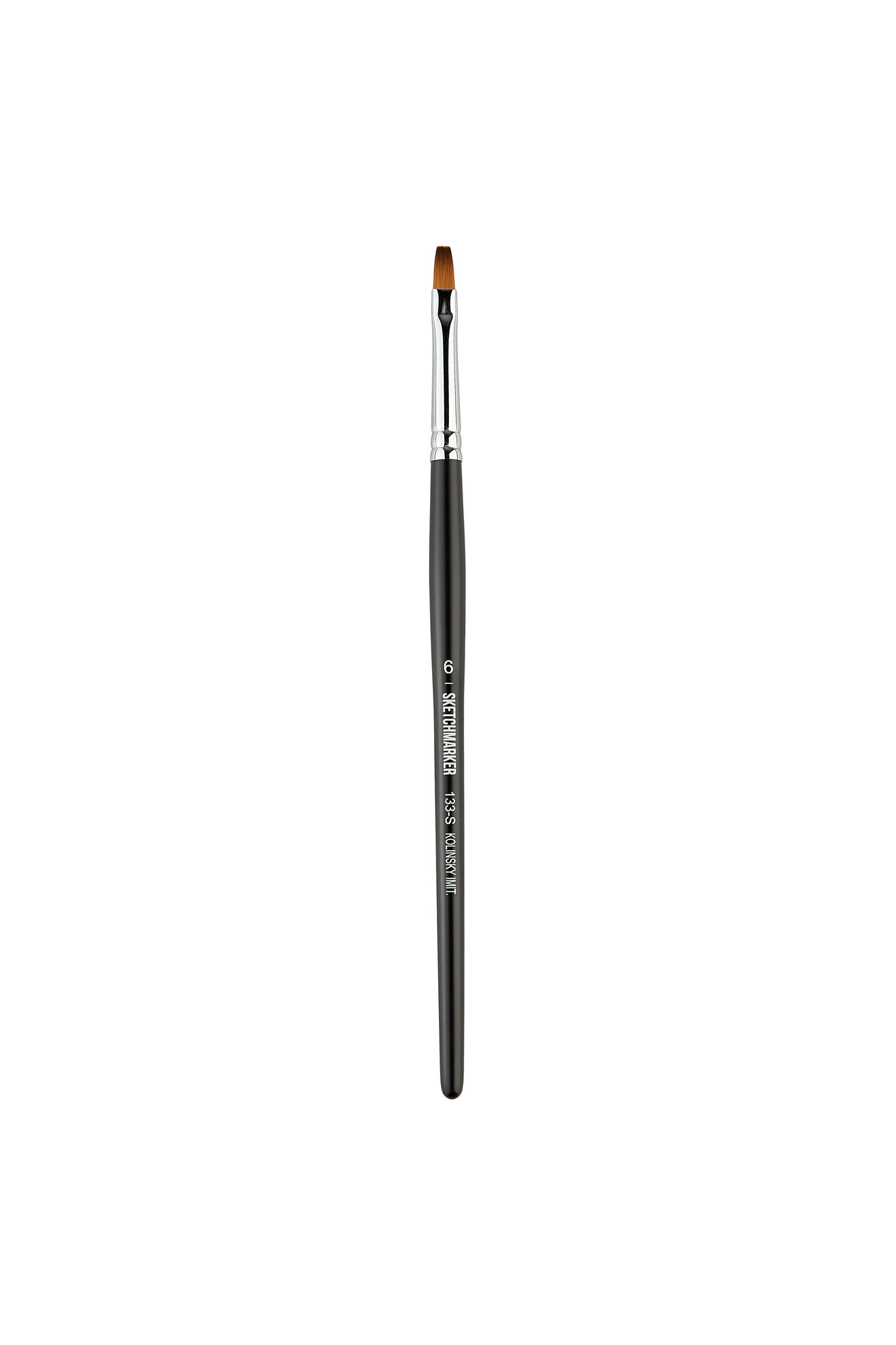 Кисть Sketchmarker Серия 133 синтетика под колонок плоская ручка короткая №6