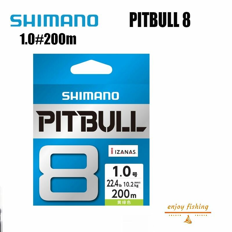 SHIMANO PITBULL 8 BRAID 1.0#200M Green плетеная леска для спиннинговой рыбалки
