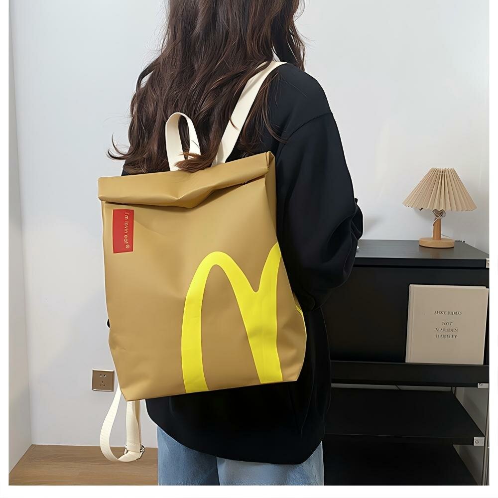 Рюкзак McDonald's, нейлон, магнитный замок, 35x15 см, цвет хаки