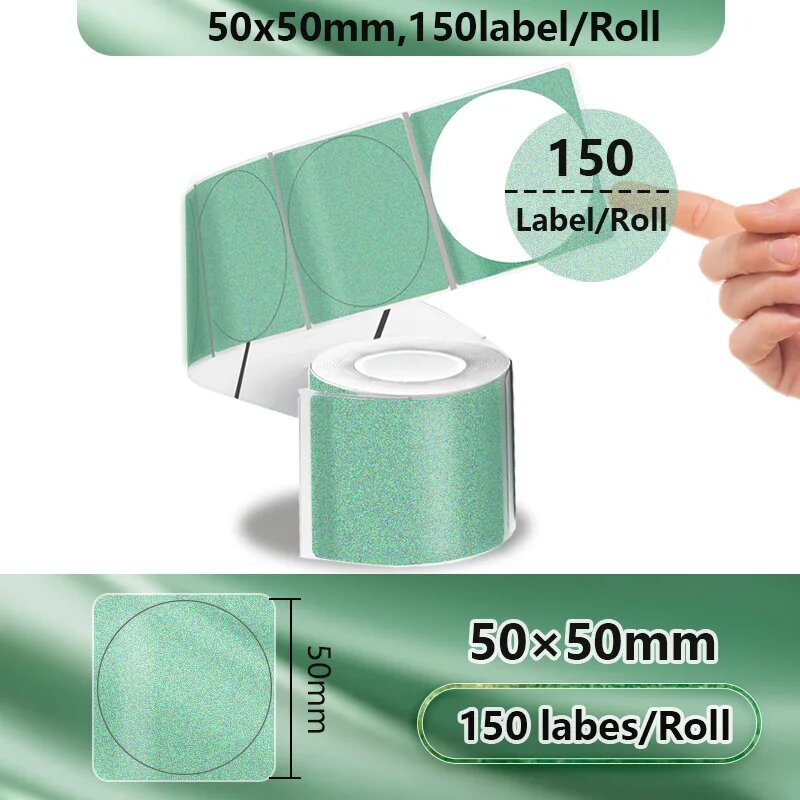 Термобумага для этикеток Bekia 20-50 мм Изумрудный, 50x50mm pattern