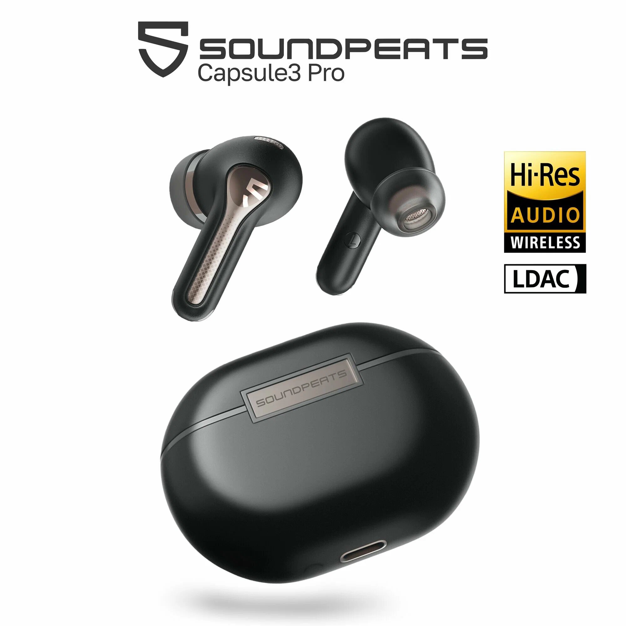 Беспроводные наушники SoundPeats Capsule3 Pro с активным шумоподавлением, чёрный