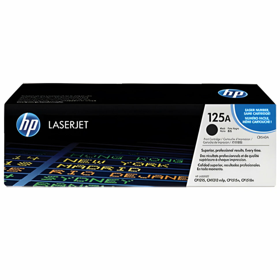 Картридж лазерный HP (CB540A) ColorLaserJet CP1215/CP1515N и др, №125A, черный, оригинальный, 2200 страниц, 360554