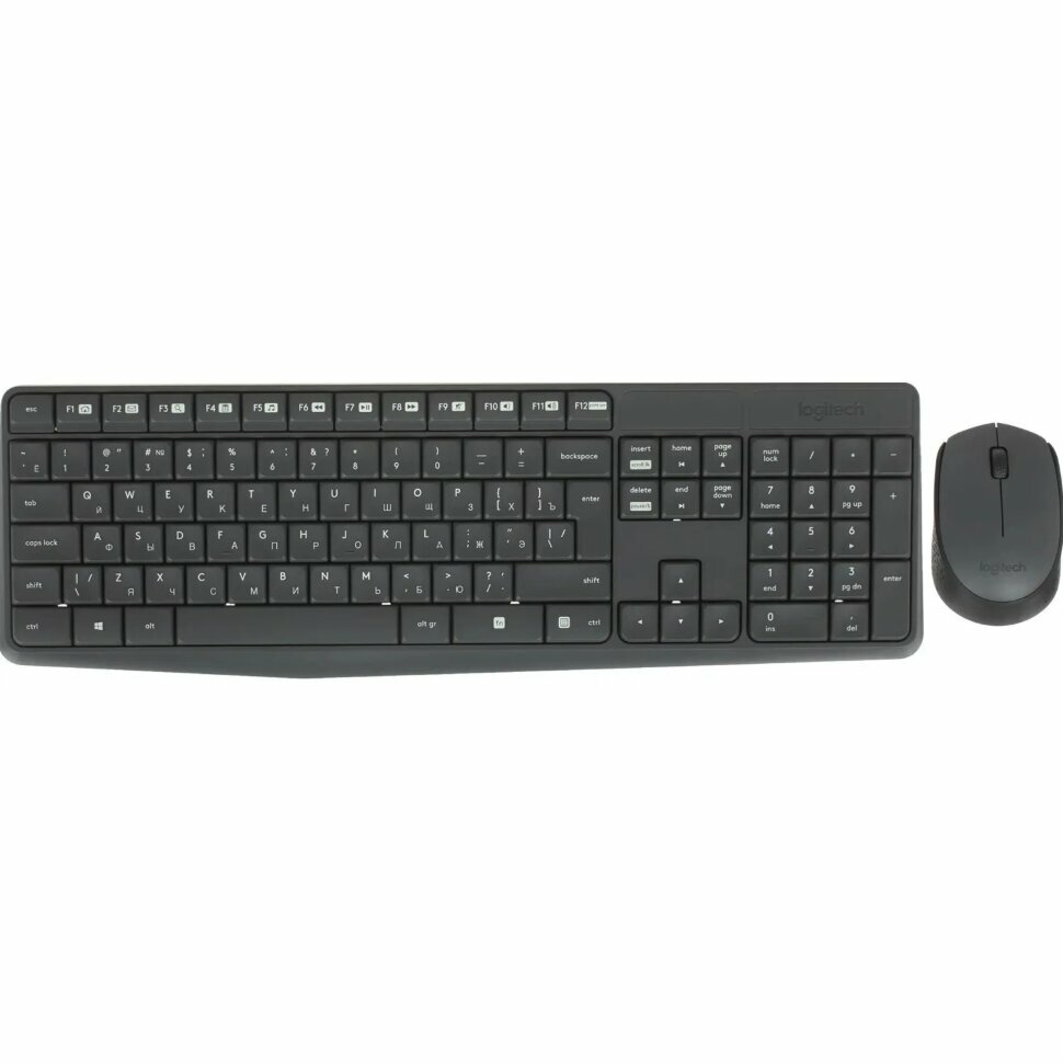 Набор клавиатура+мышь Logitech MK235, серый/черный, USB беспров(920-007949), 2374287