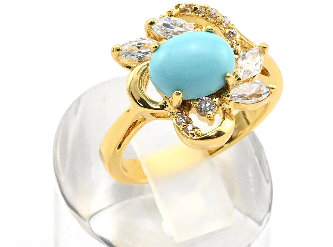 Кольцо, бирюза, бирюза синтетическая