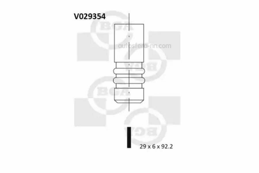 BGA V029354 Клапан выпускной OPEL [Z24XE, Z24XED, Z20LEH, Z20LET]