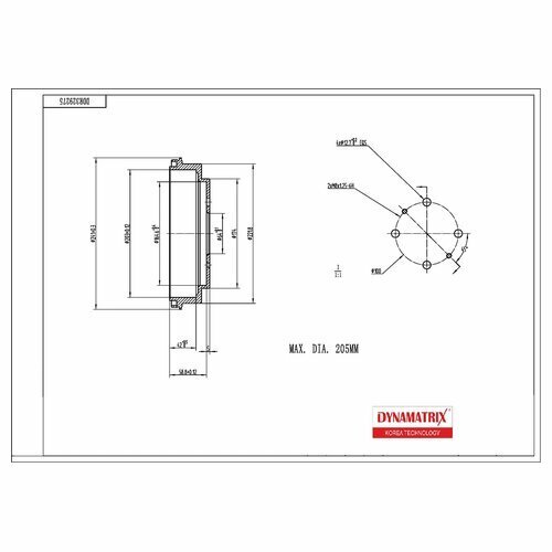 Барабан тормозной Dynamatrix-Korea DDR329275 для Mitsubishi Carisma, Colt IV, V