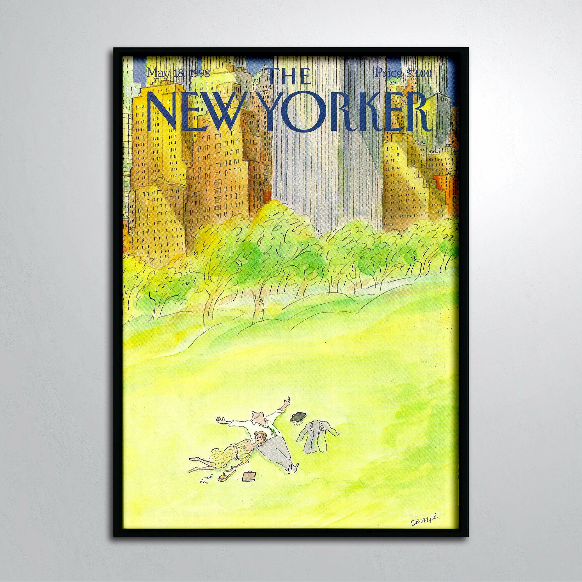 Постер без рамы/Постер для интерьера/Плакат Винтажный Журнал Нью Йоркер The NEW YORKER 18 май 1998г