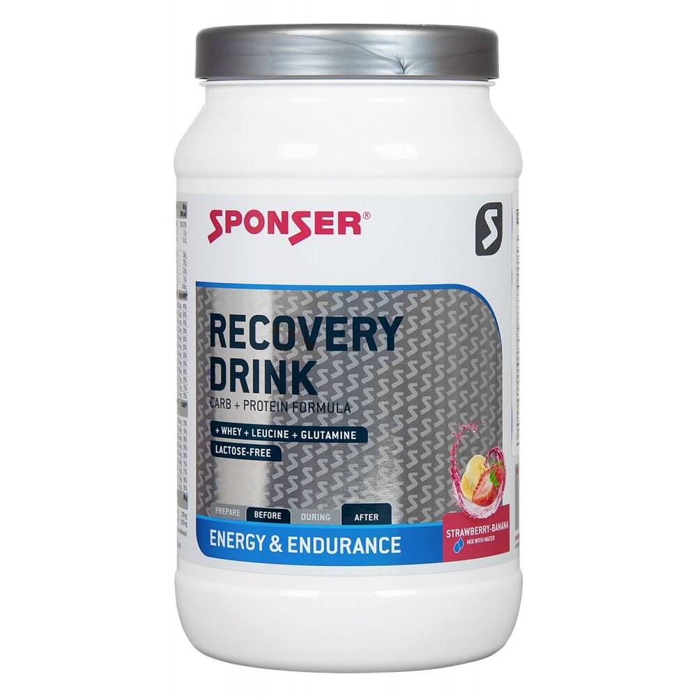Sponser Recovery Drink, 1200 г, Вкус Strawberry Banana / Клубника Банан