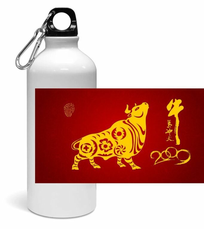 Спортивная бутылка с символикой Быка №10