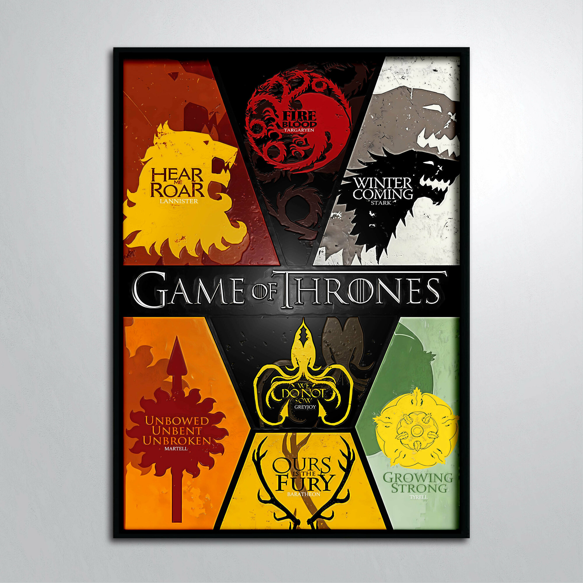 Постер без рамы/Игра престолов Герб и Флаг Game of Thrones