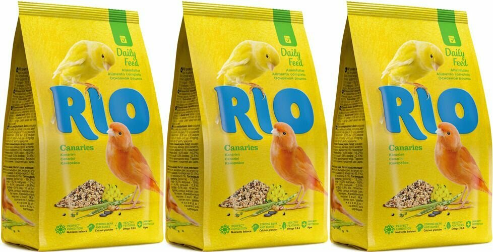 RIO Корм сухой для канареек, основной рацион, 500 г, 3шт