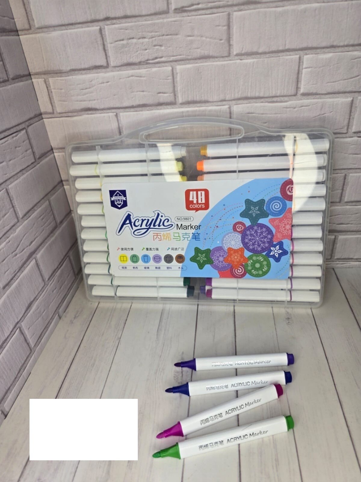 Акриловые маркеры набор для скетчинга и рисования, 48 цветов