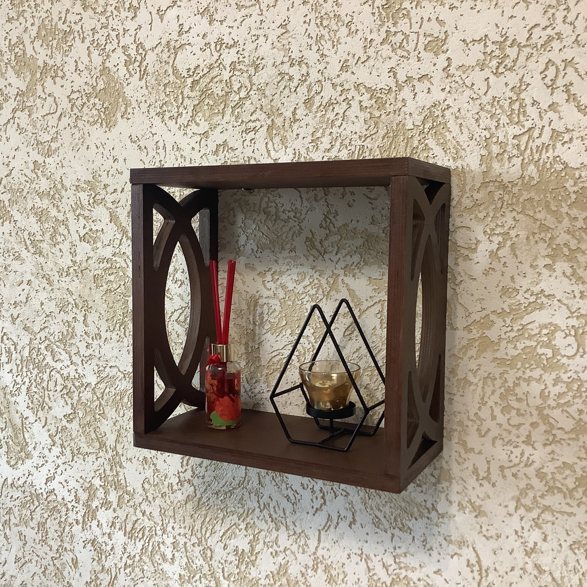 Полка навесная квадратная Allwood Home 30x30, венге