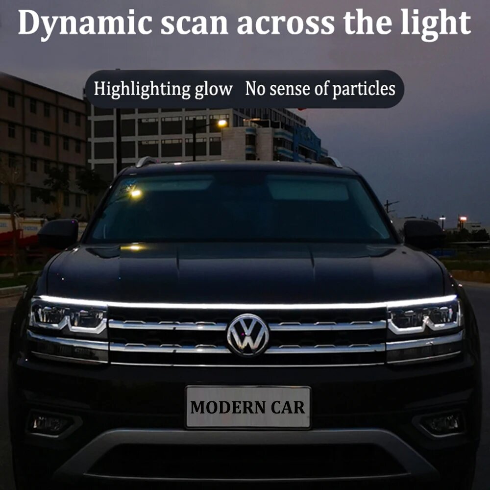 Динамические Светодиодные Фары 12В Для Автомобиля, Гибкая Лента DRL, Дневные Ходовые Огни