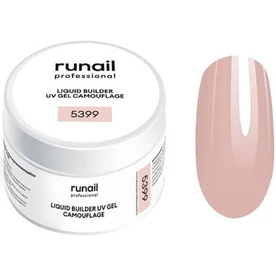 Камуфлирующий жидкий Уф-гель Runail Professional самовыравнивающийся Нежный лепесток №5399, 30 мл