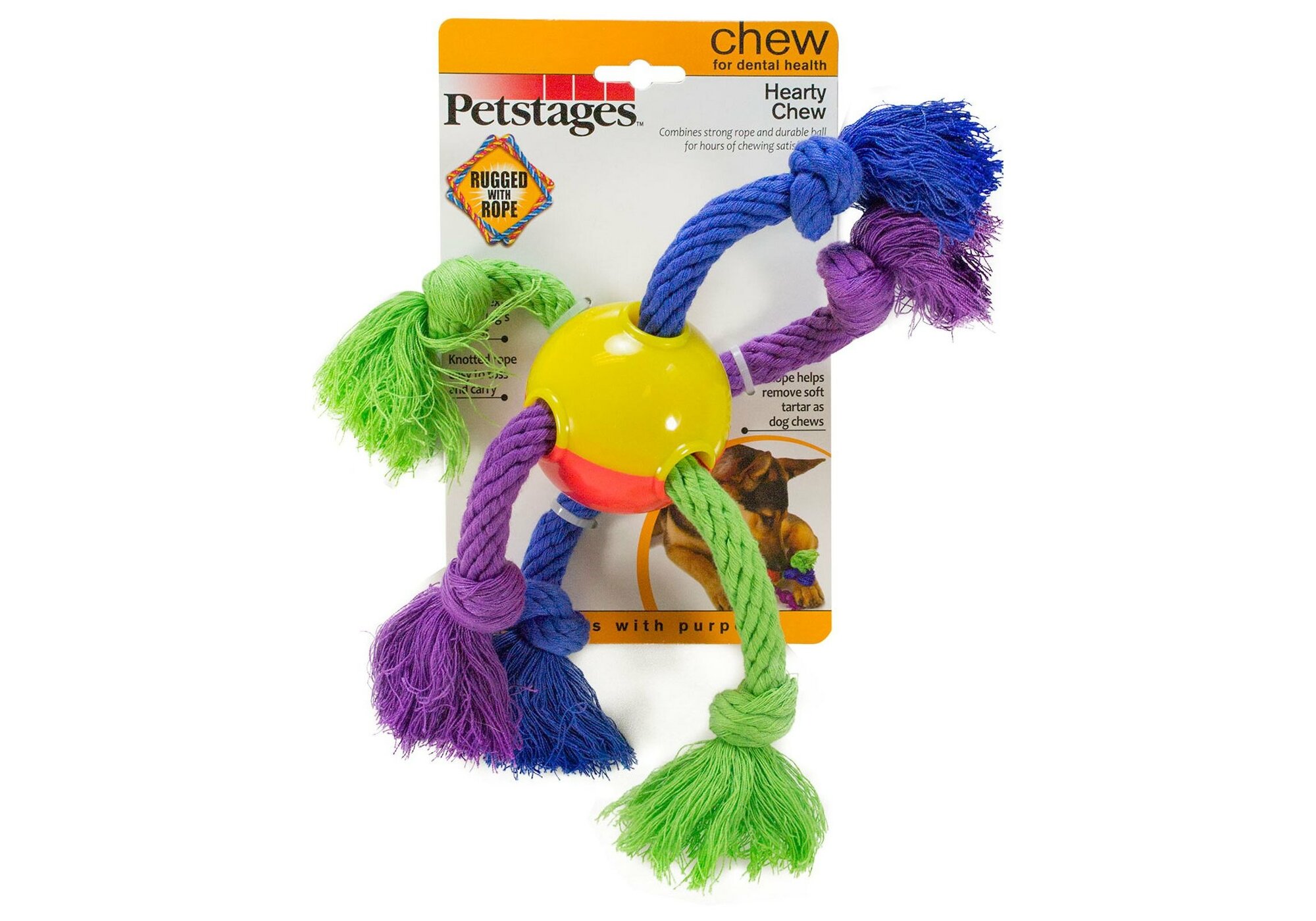 Пэтстейдж Игрушка д/щенков Мячик с канатами