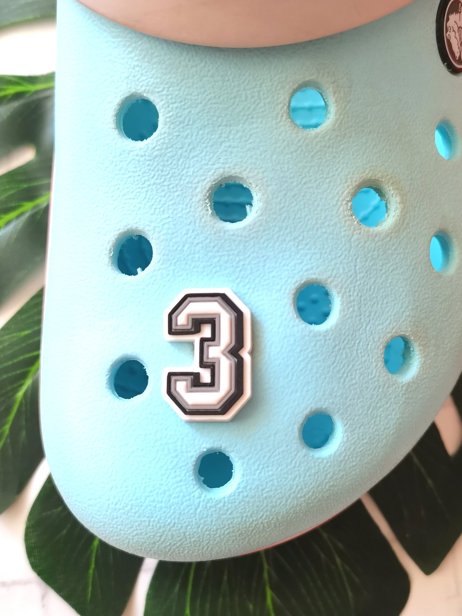 Джибитс Цифра 3 на Crocs