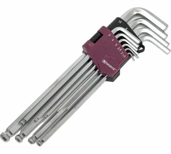 Набор торцевых шестигранных удлиненных ключей THORVIK hklb10s 53088