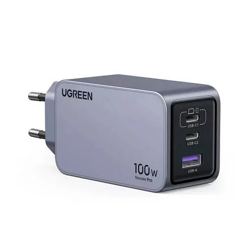 Сетевое зарядное устройство UGREEN X757, 2 USB + USB type-C, USB type-C, 100Вт, 1.8A, серый