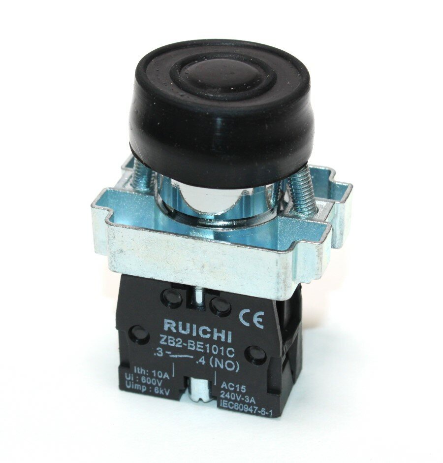 Кнопка 3SA8-BP21 чёрная, RUiCHi