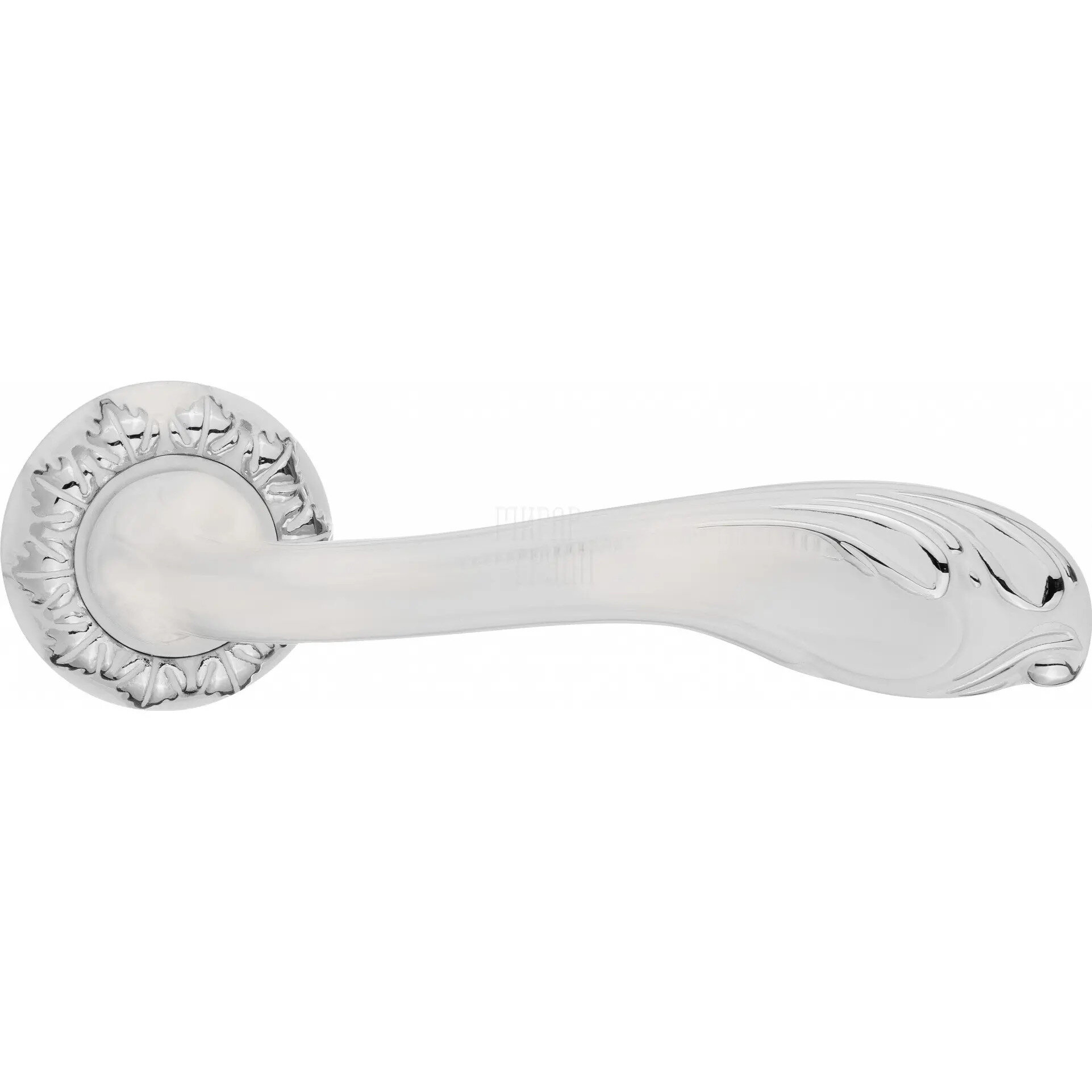 Дверные ручки Renz (Ренц) "Фабриано" INDH 64-10 на круглой розетке супер белый + полированный хром