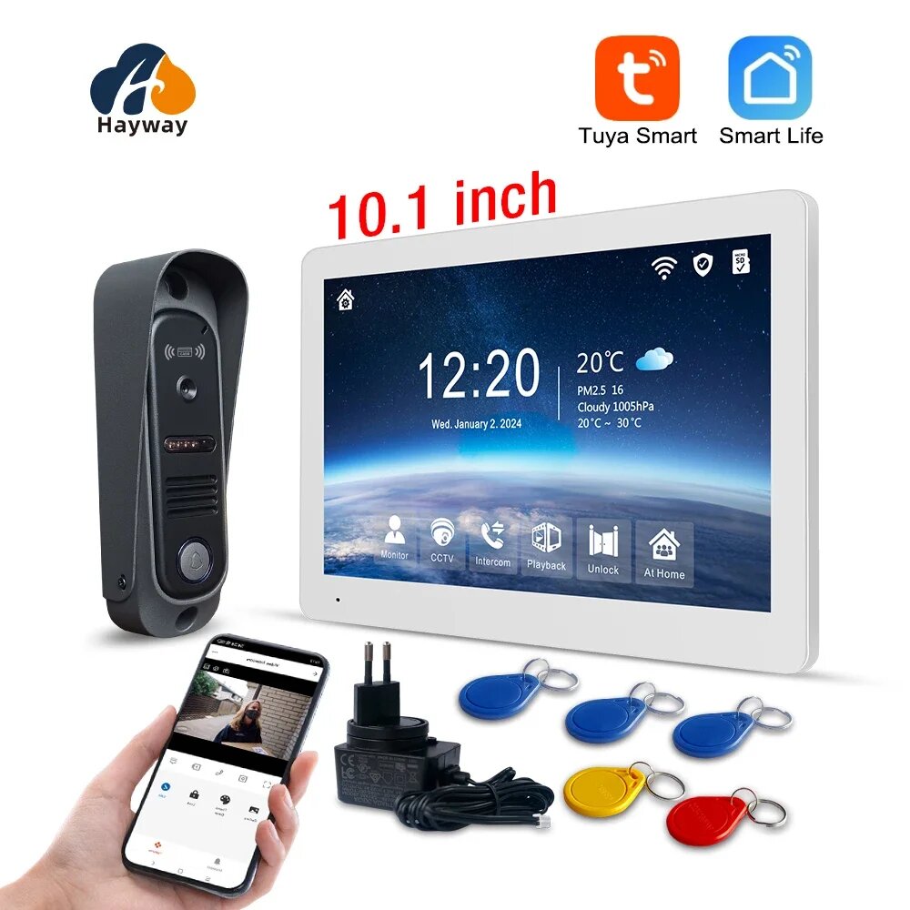 Видеодомофон ZHHayway 10 дюймов H-B6-P202BD-M535WA