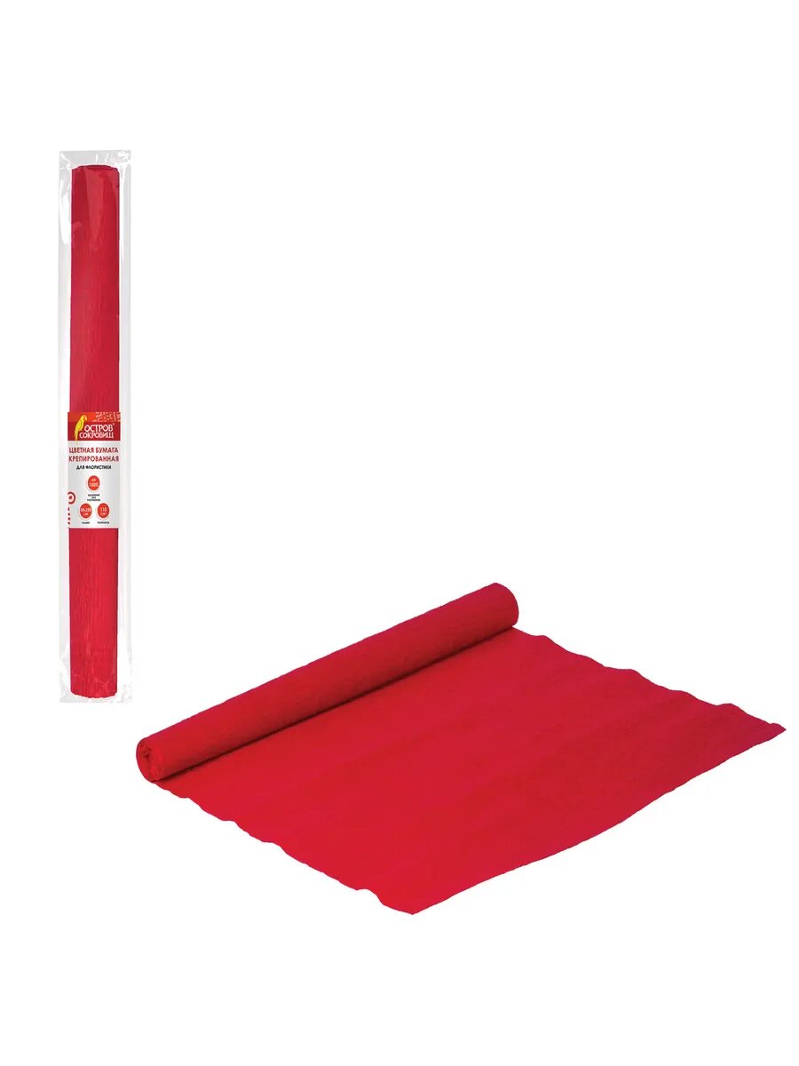 Бумага гофрированная, красная, Остров сокровищ.