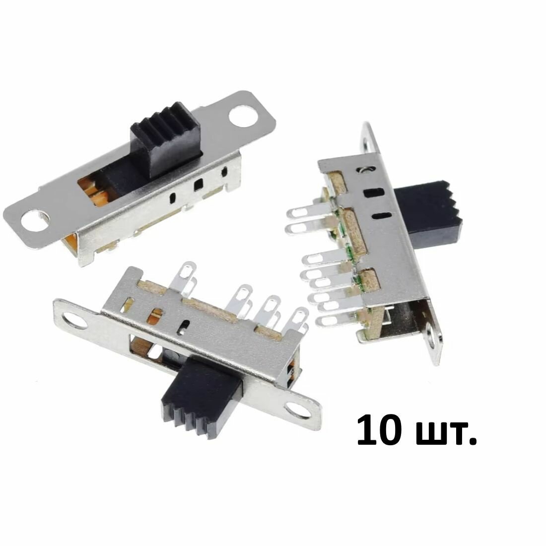 Переключатель движковый, тумблер 8 контактов (ползунковый переключатель SS23E04) 10 шт.