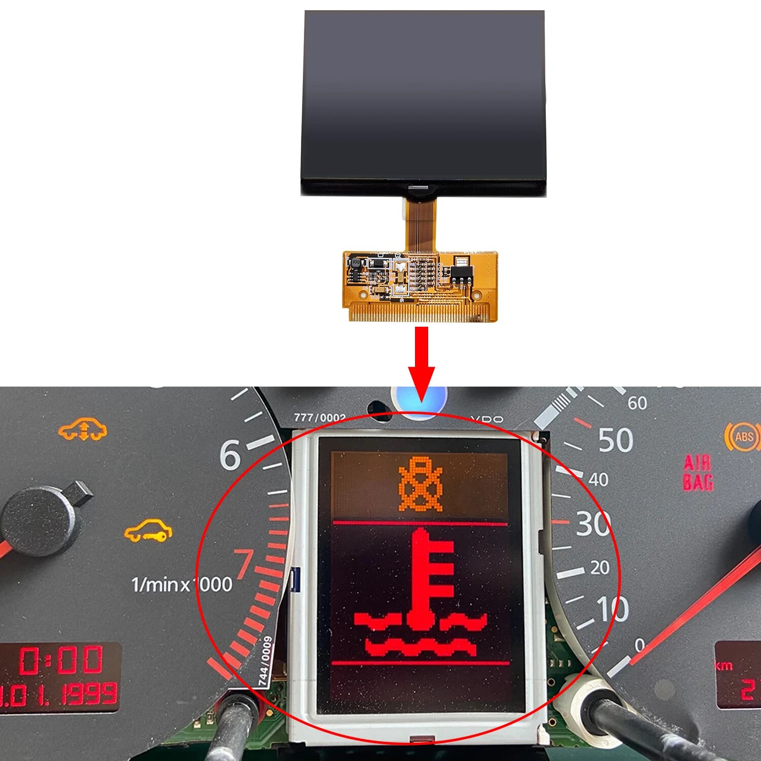 ЖК-дисплей для Audi A3 A6 VDO Group, приборная панель, приборная панель, пиксель, отсутствие неисправностей, ремонт 1pcs