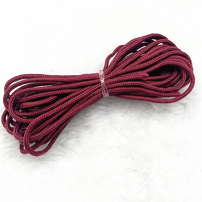 Плетеная веревка из нейлона WPQQHYGT 2 мм 5 ярдов Бордовый, 14