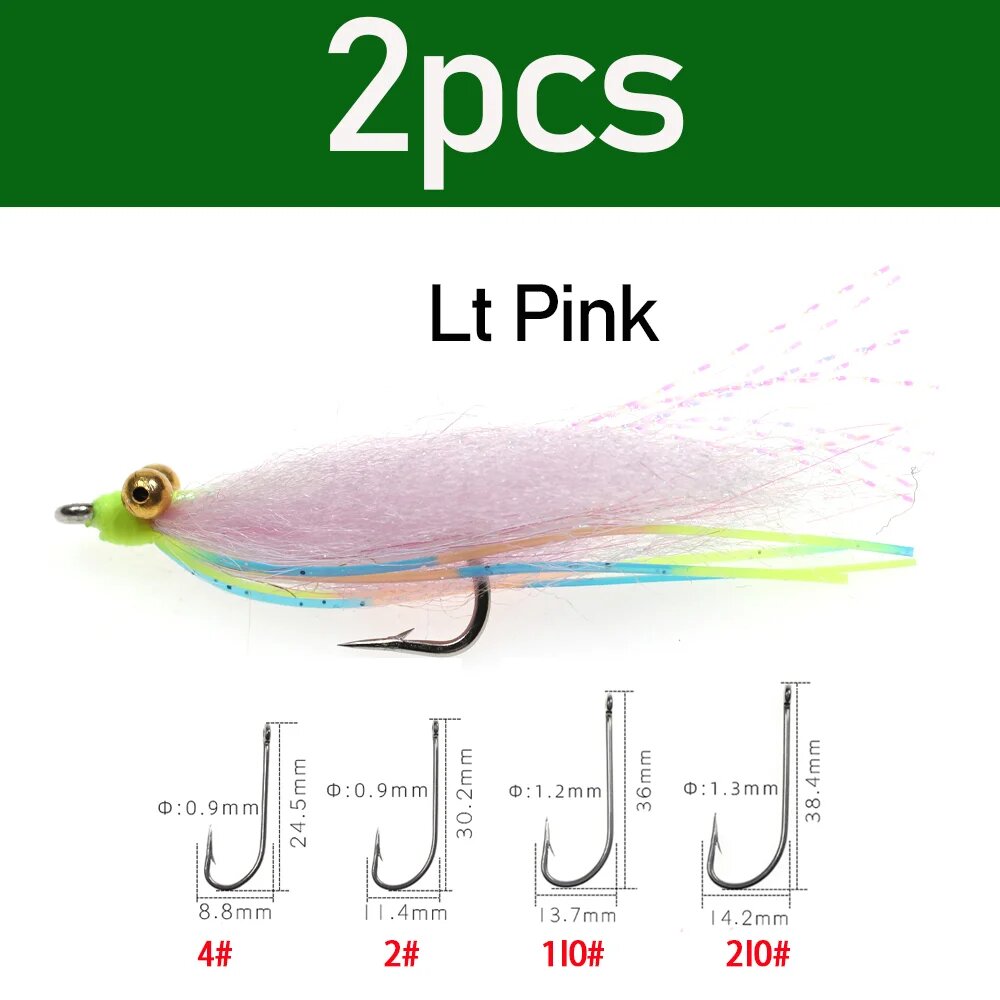 LIONRIVER Crazy Charlie Fly мушка для рыбалки Розовый, Size 2l0, 2pcs Lt Pink