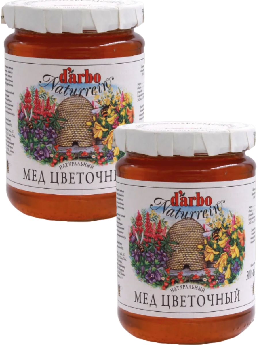 Мед Цветочный натуральный Darbo Австрия набор 500 г*2штуки ст/банка