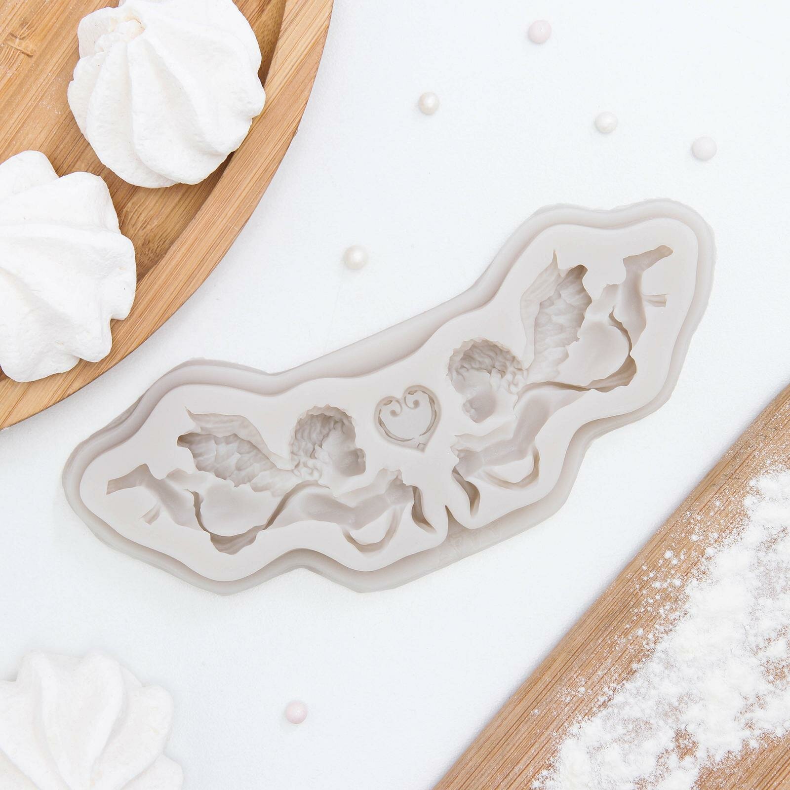 Силиконовый молд Доляна «Ангелы», размер 16×5,5×1 см, цвет микс