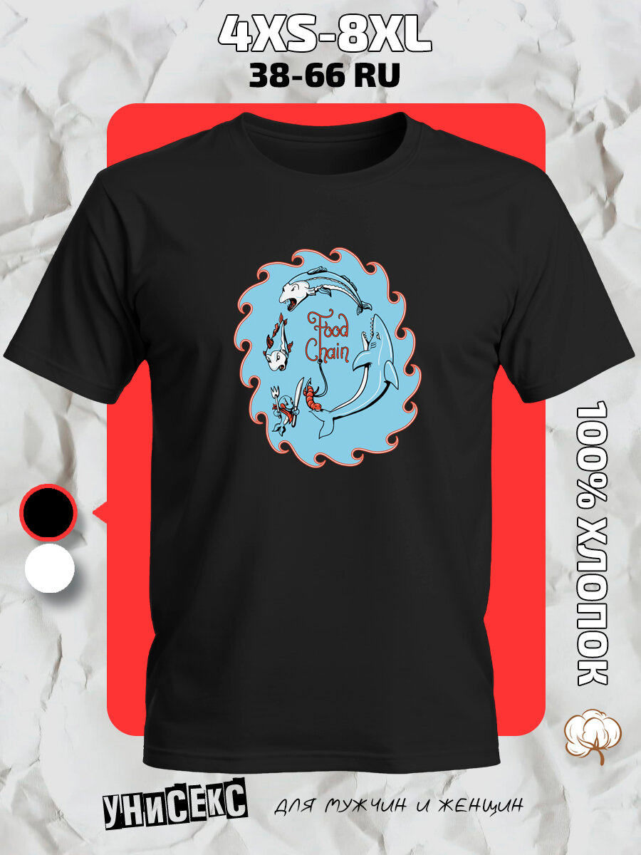Футболка с принтом хищниками food chain