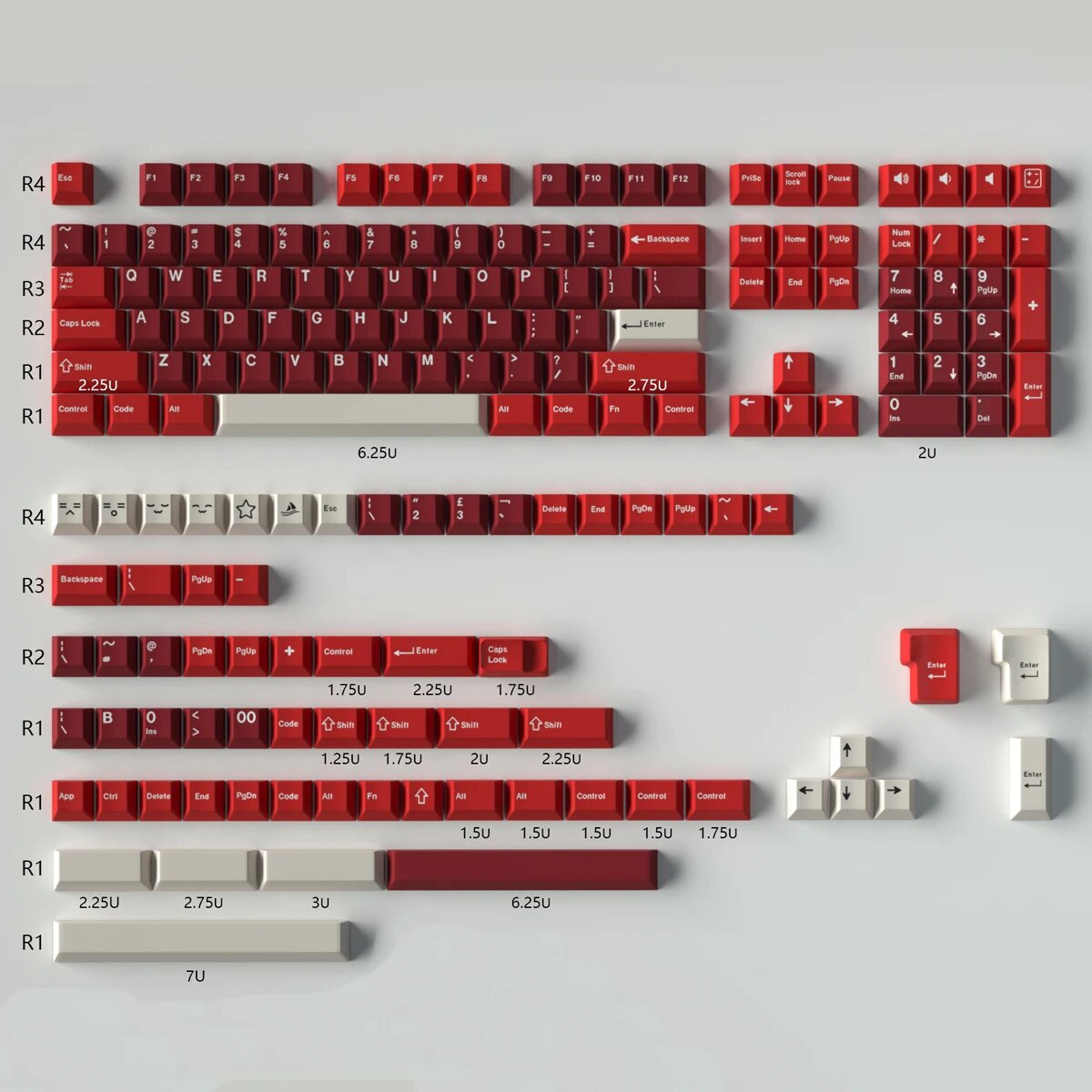 GMK Keycaps PBT Double Shot Cherry Profile для механической клавиатуры color ham 174 keys
