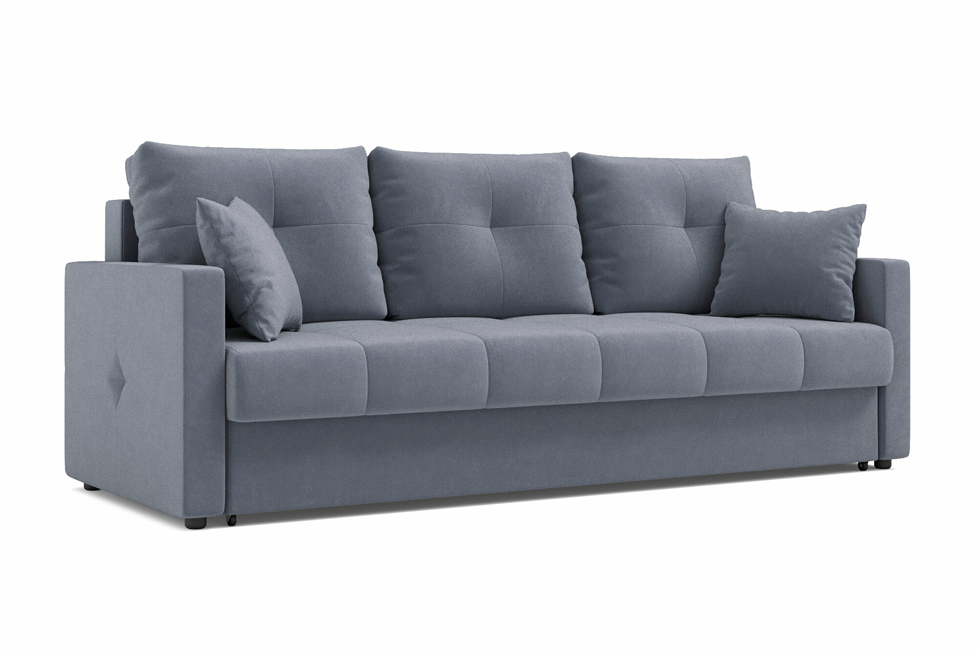 Диван раскладной трехместный Нонтон Вита, еврокнижка, темно-серый, 225 см