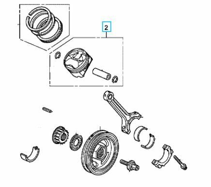 Поршень двигателя автомобиля Honda/Acura V6 3.5; Артикул Honda: 13050R9PA00 (Оригинал)