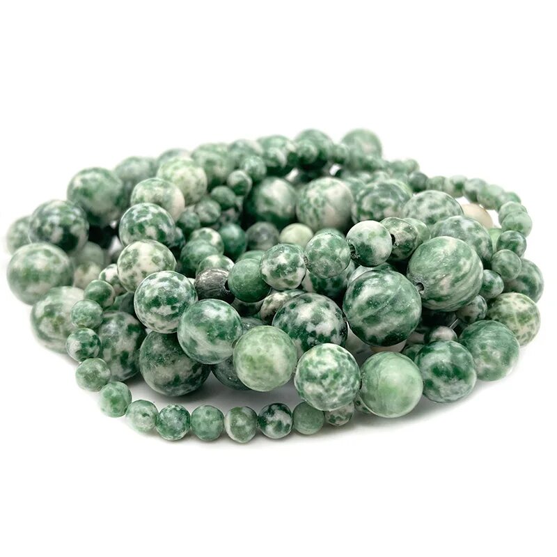 Натуральные бусины Амазонит Тигровый Глаз Кварц Агаты 4 6 8 10 мм Изумрудный, 6mm(about 60pcs), Green Spot