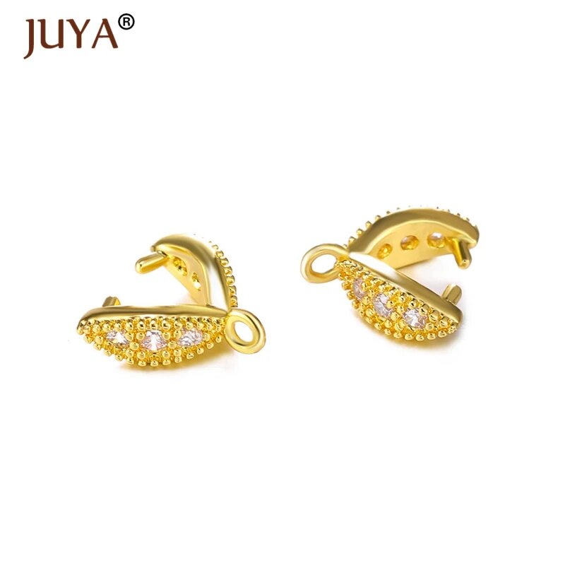Бейлы из меди с цирконом Juya 4 PCS, gold