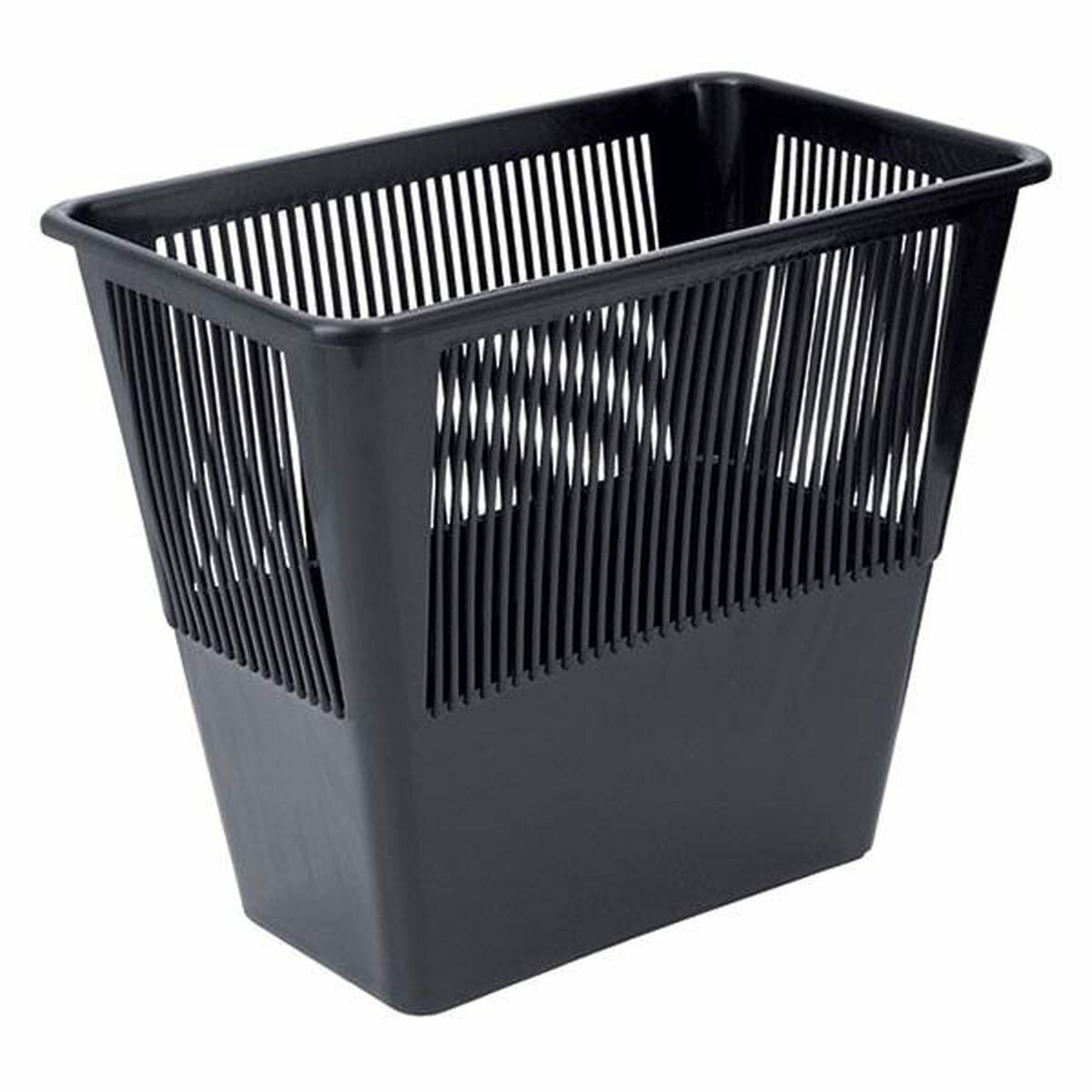 Корзина для бумаг 12л Стамм, прямоугольная сетчатая, пластик, черная (КР31)