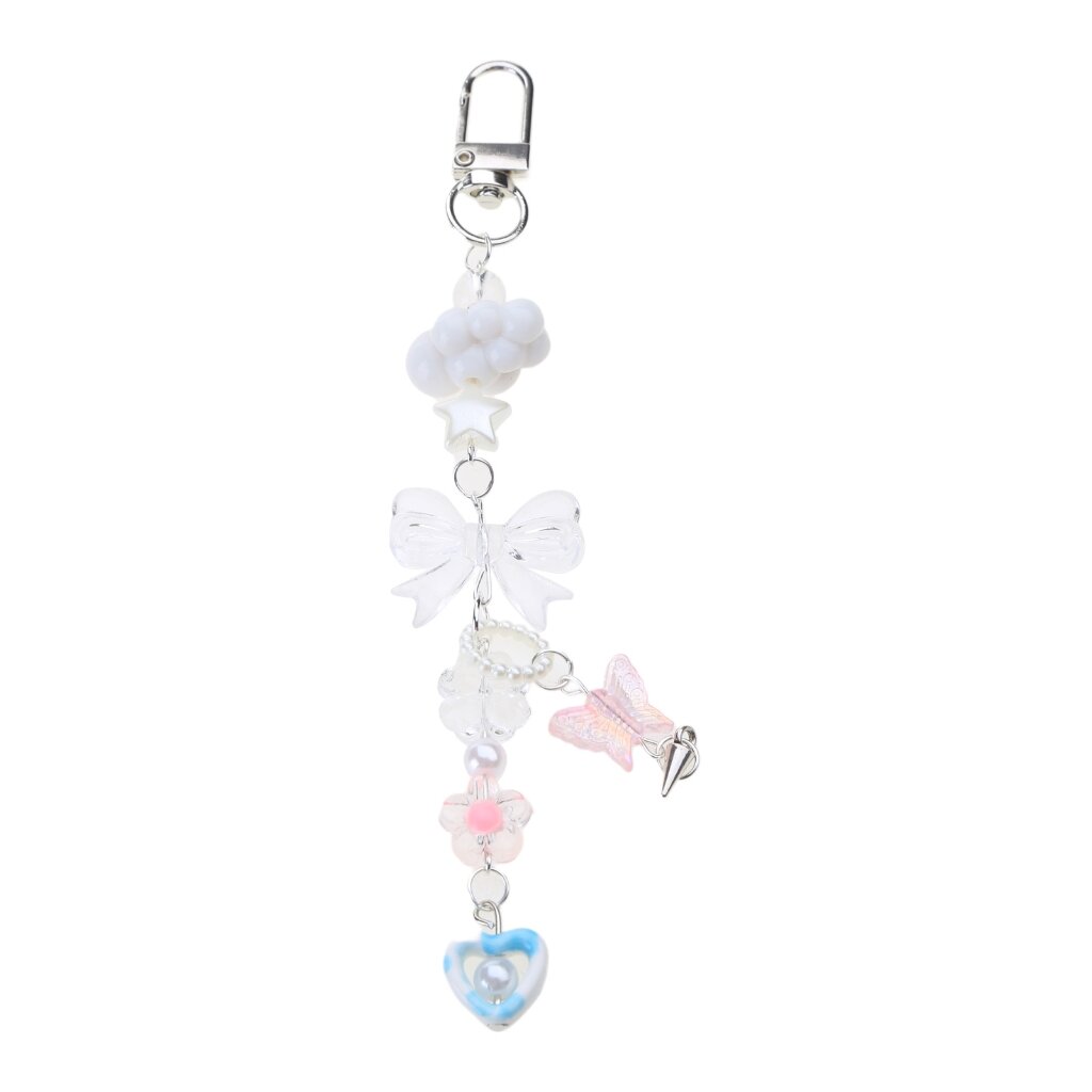 Вышитый бисером брелок для телефона, стильная подвеска в виде сердца, аксессуары ручной работы, уникальная подвеска с камерой в виде банта для мобильных телефонов и сумки