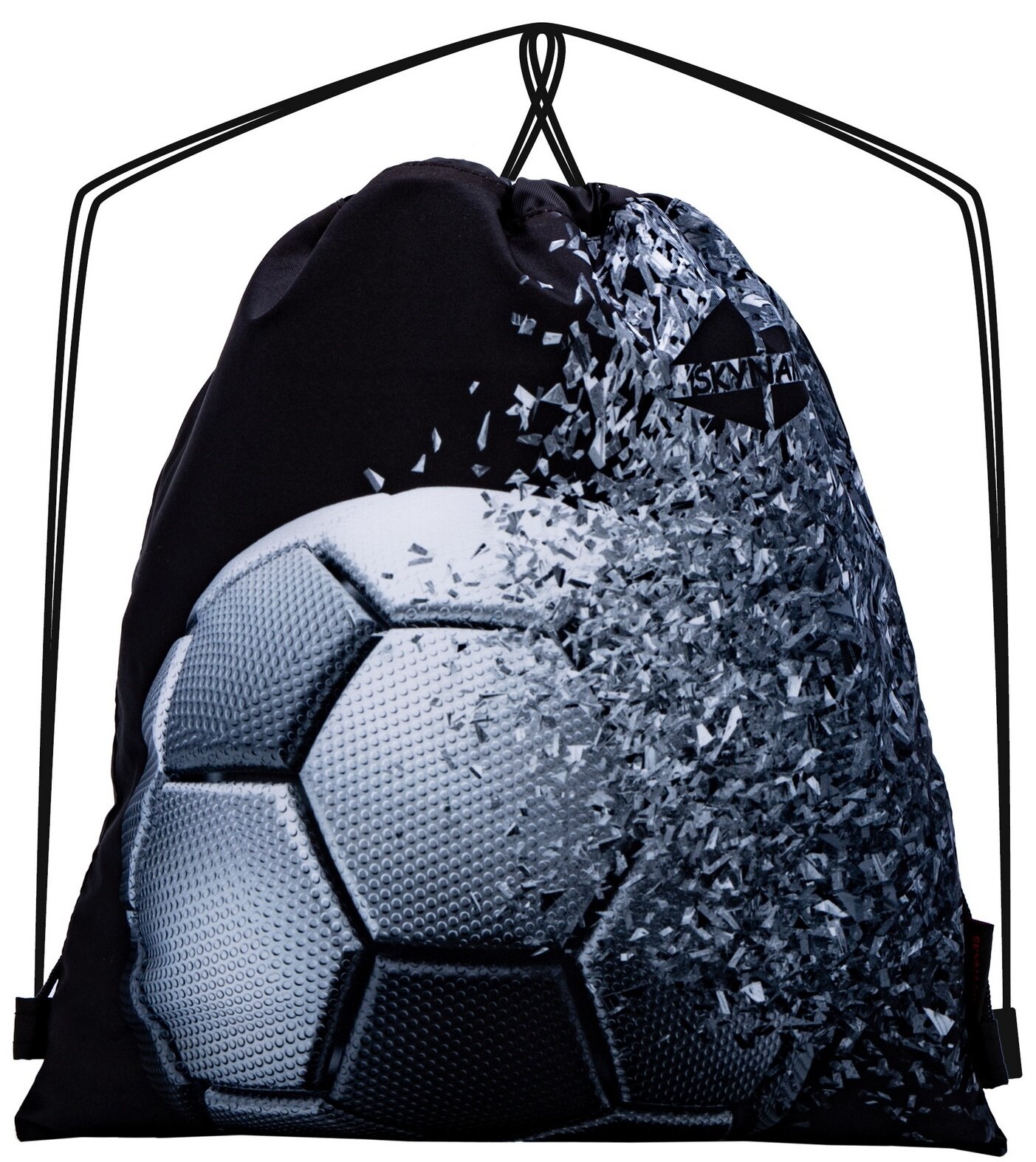 Мешок для сменки школьный для мальчика увеличенного размера 45 х 40 см с лямками из шнурков