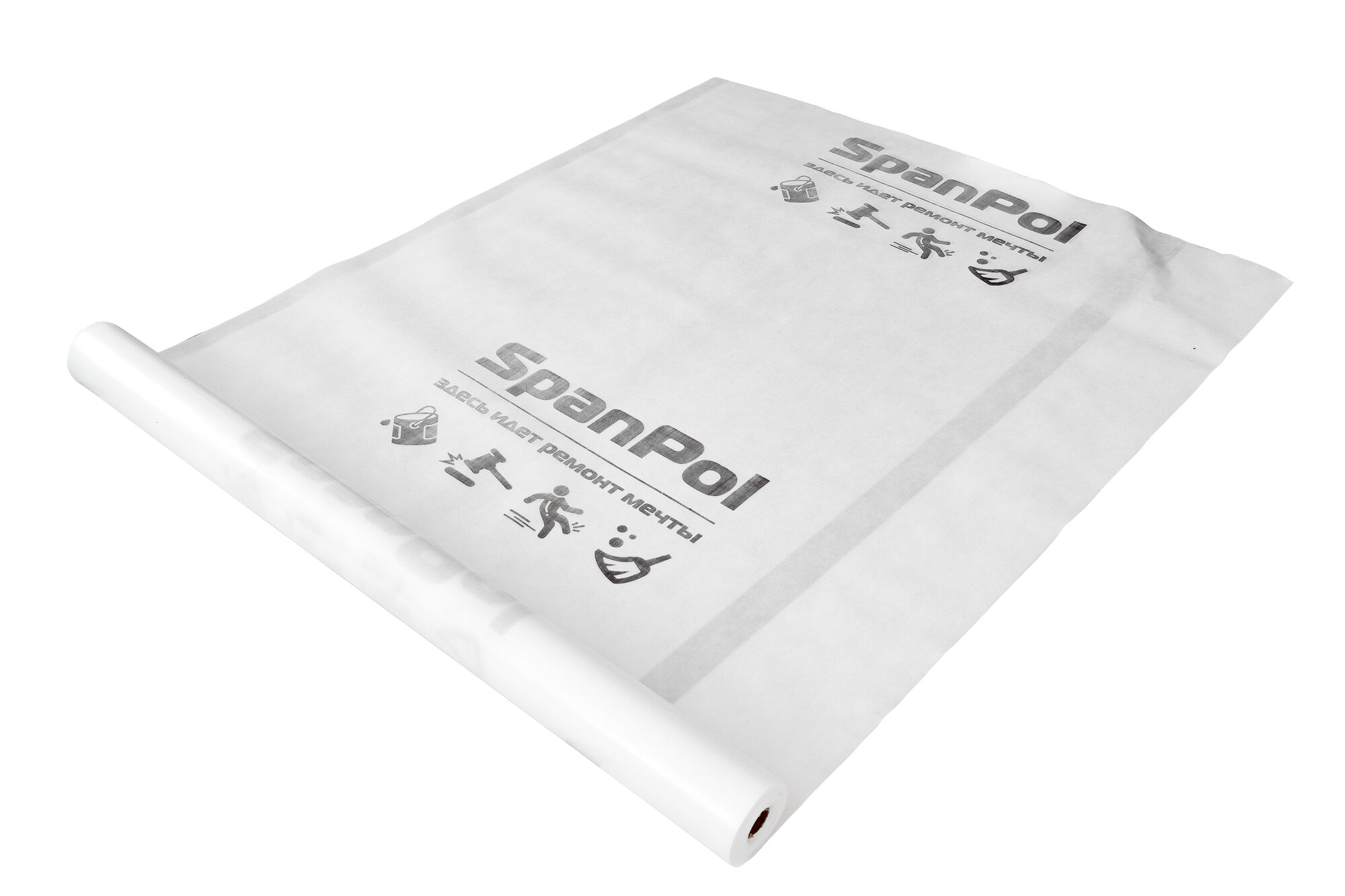 Защитный материал SpanPol, для малярных работ, антискользящий, 1,1*10 м (11 м2) — фото 1