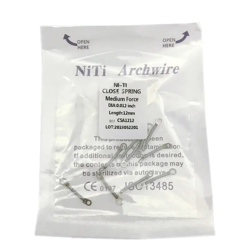 NiTi Archwire Close Spring Medium Force 0.012 inch 12mm
