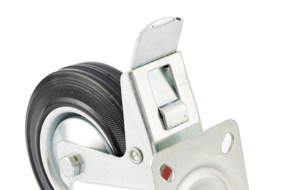 Колесо поворотное с тормозом D 125 мм, крепление платформенное Сибртех, 68722